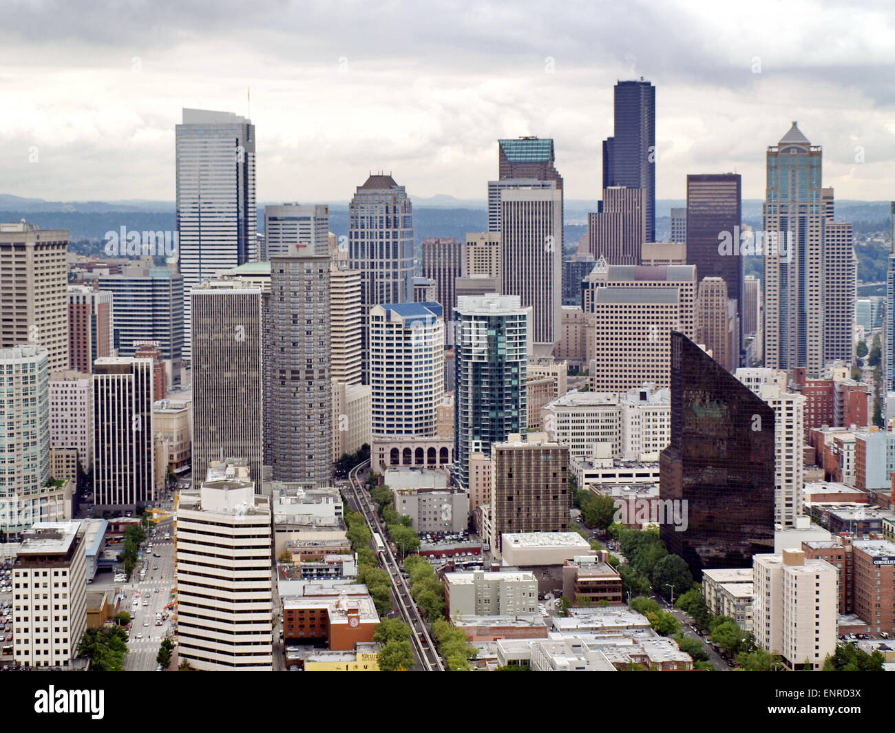 Aerial view of Seattle city Stock Photo - Alamy