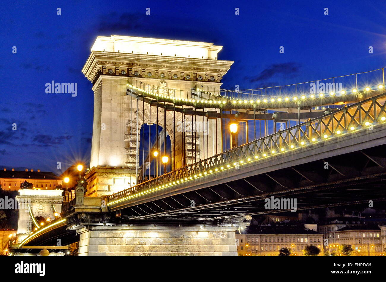 Chain Bridge of Budapest city Stock Photo - Alamy