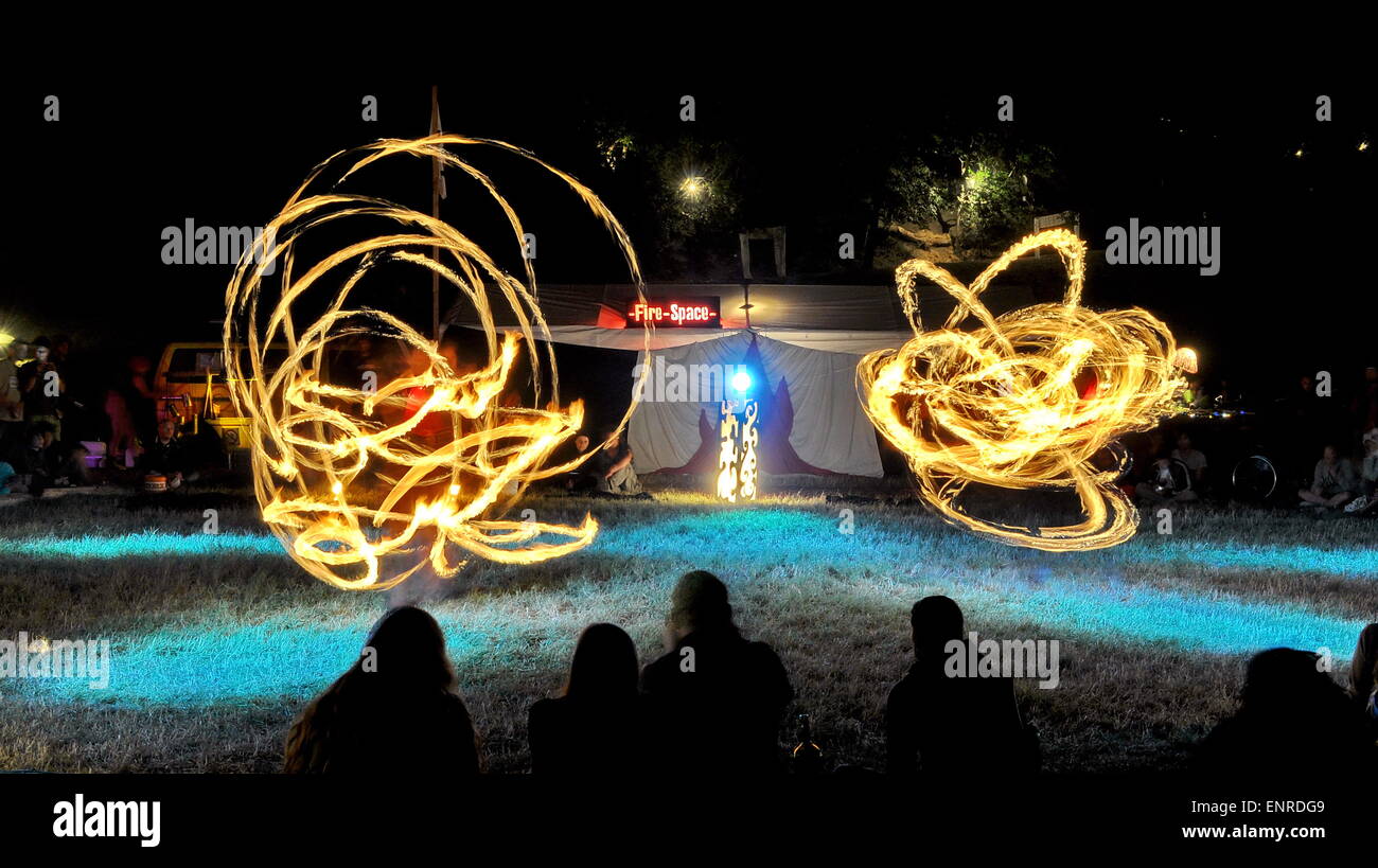 Artists playing with fire Stock Photo - Alamy