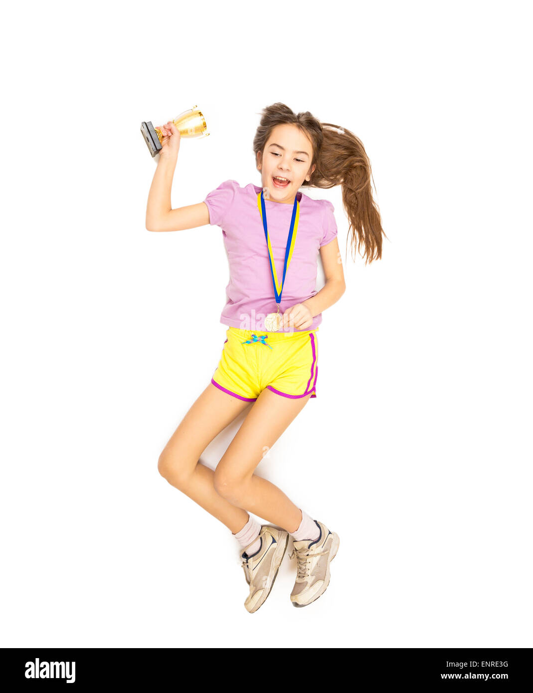 Girl cheering first place hi-res stock photography and images - Alamy