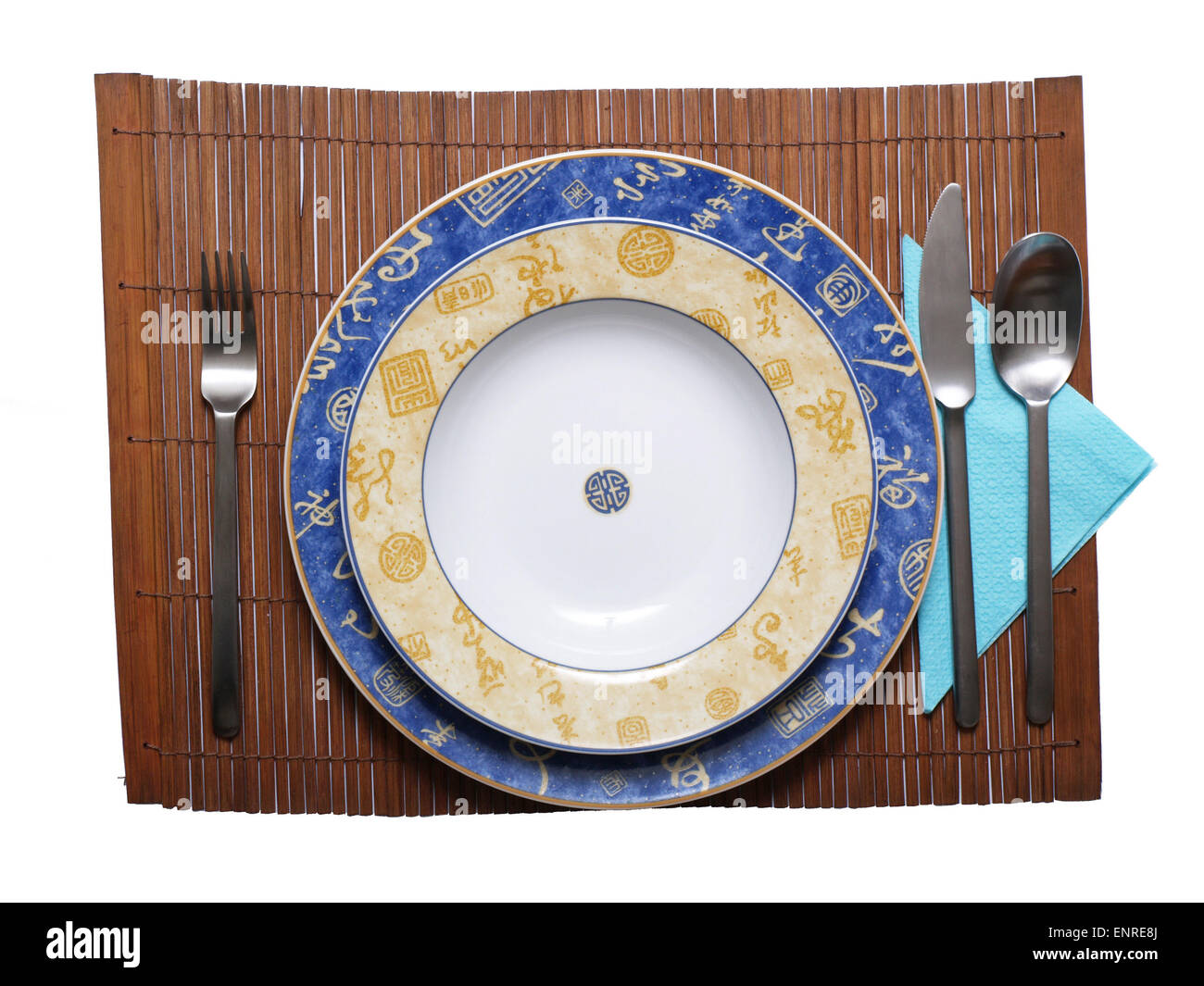 Set empty ceramic dishes Cut Out Stock Images & Pictures - Alamy