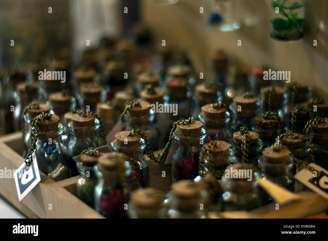 mini bottle with cork Stock Photo - Alamy
