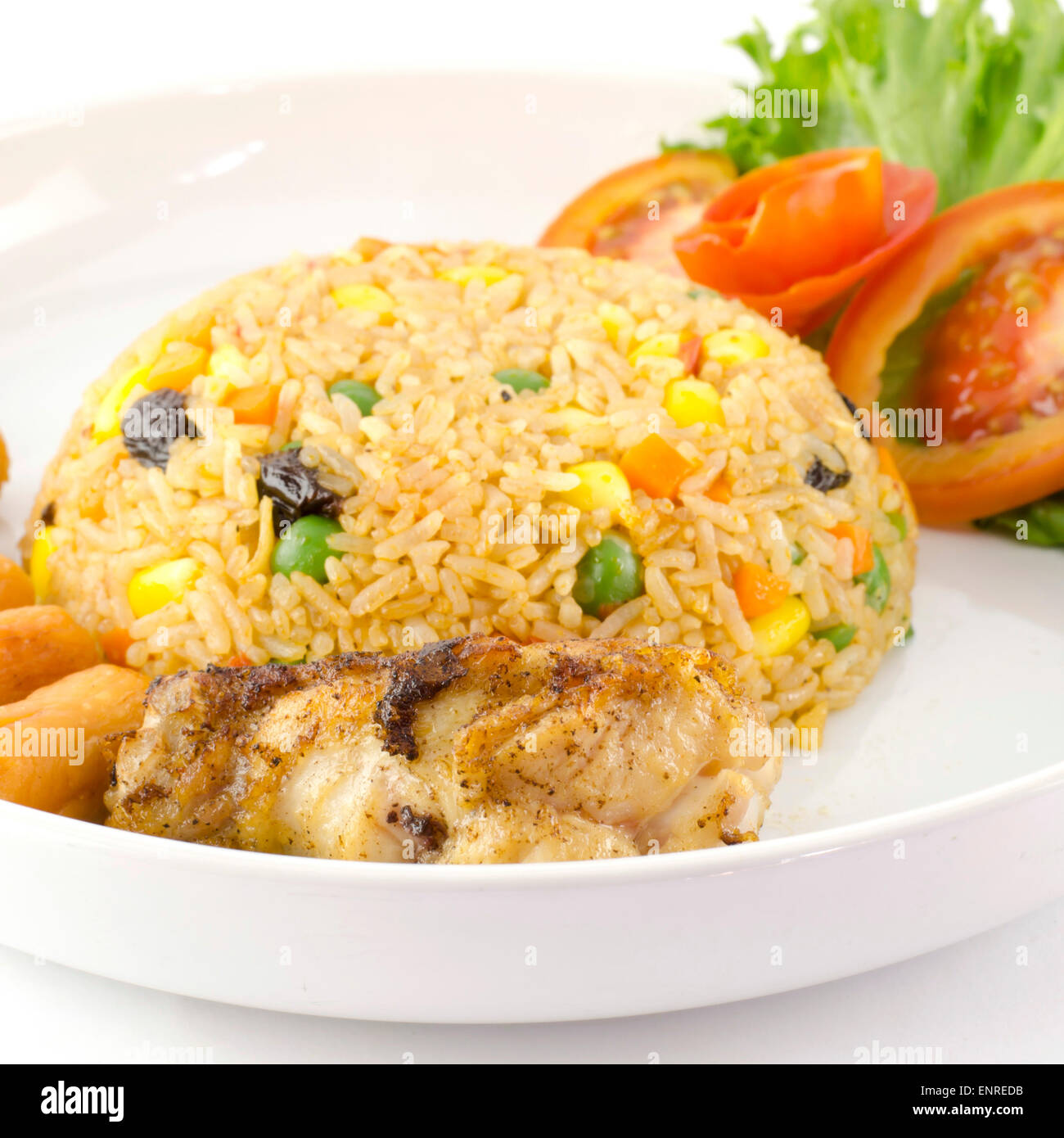 main food American fried rice isolated on white background Stock Photo ...