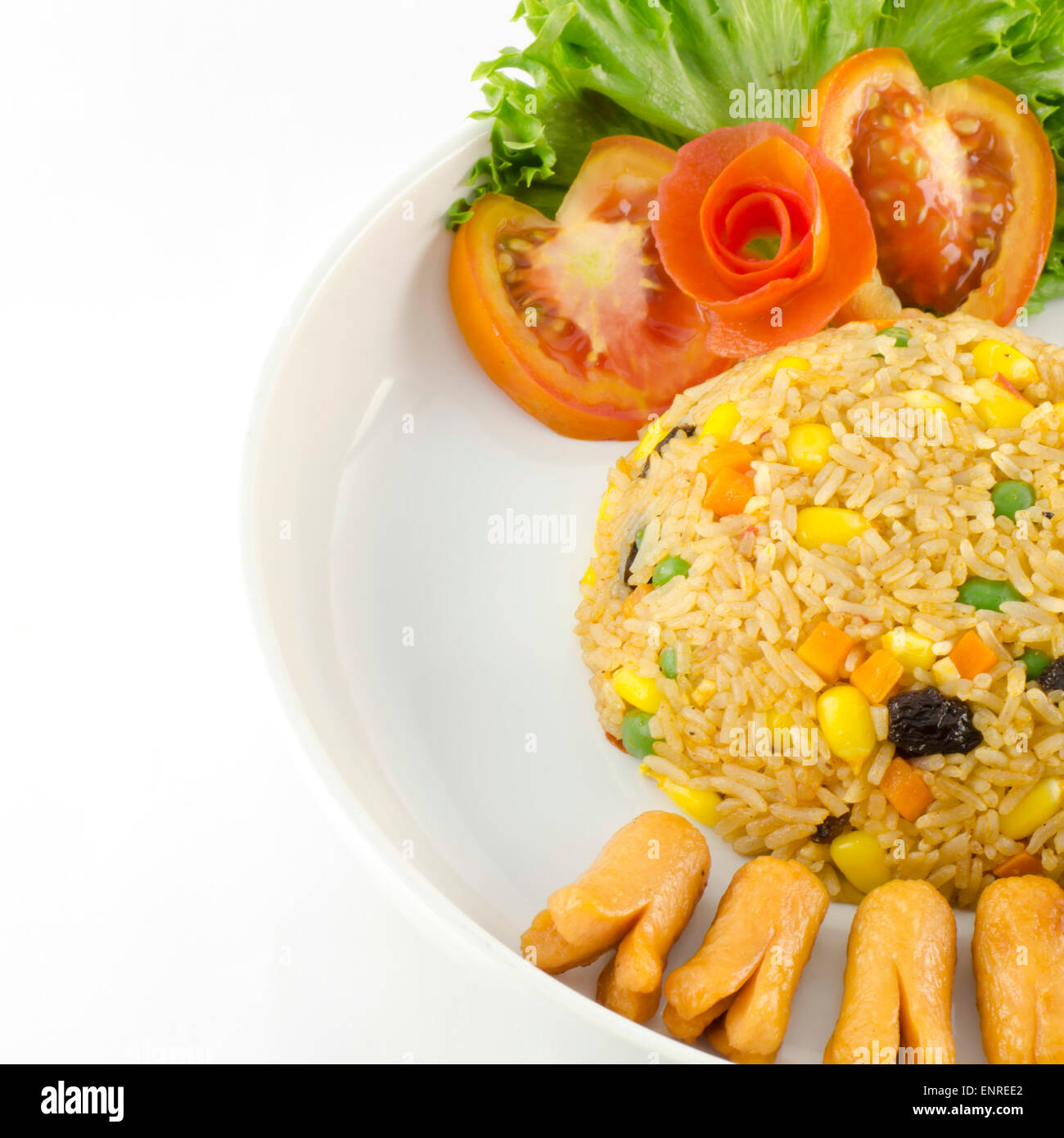 main food American fried rice isolated on white background Stock Photo ...