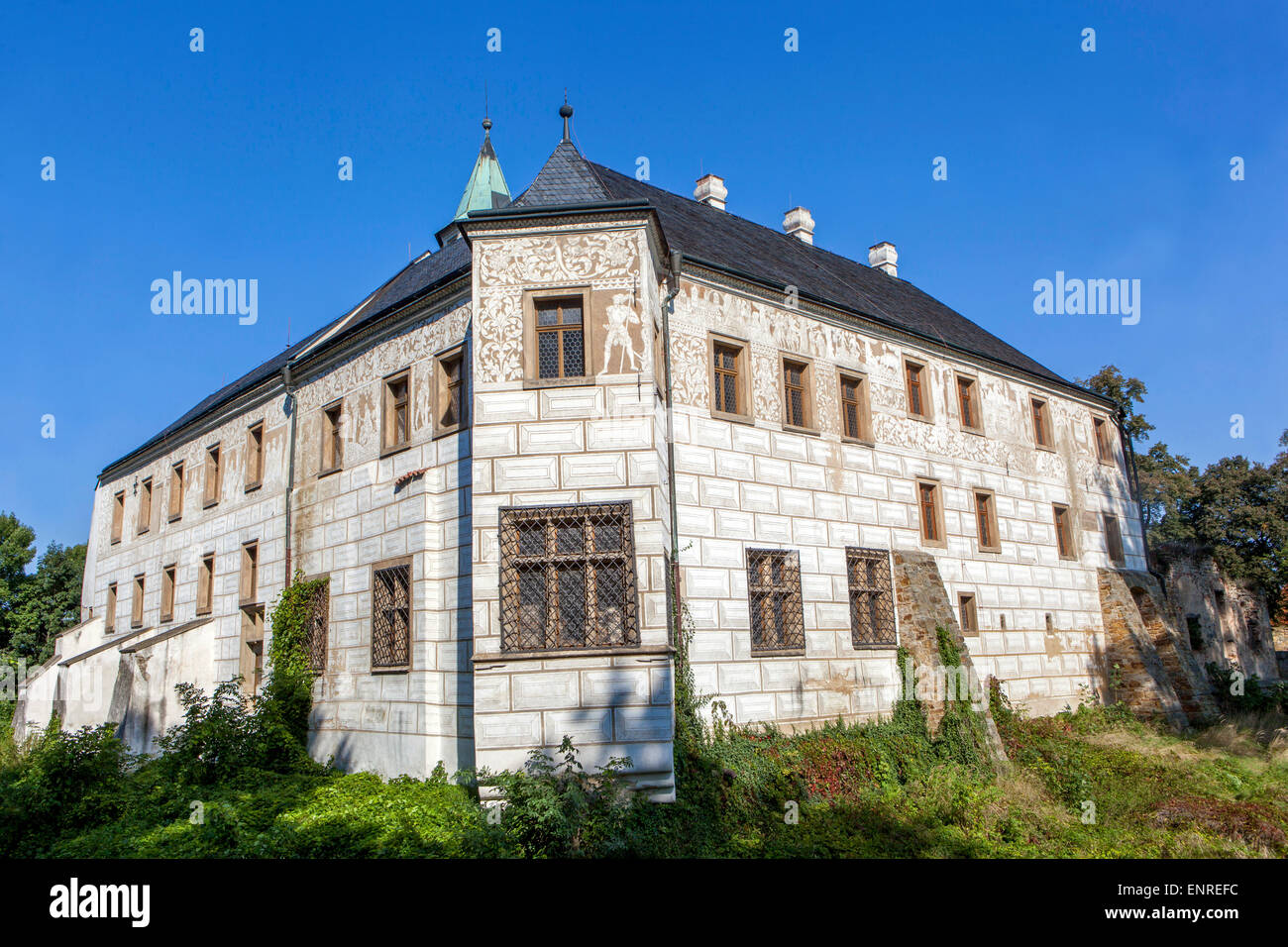 Renaissance castle in Prerov Nad Labem, Czech Republic, Europe Stock ...