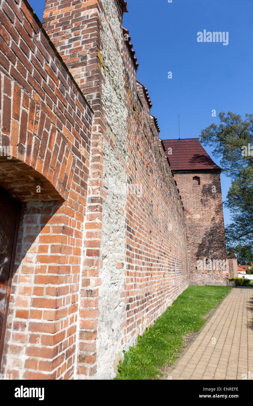 The medieval city walls, Nymburk, Central Bohemia, Czech Republic Stock ...