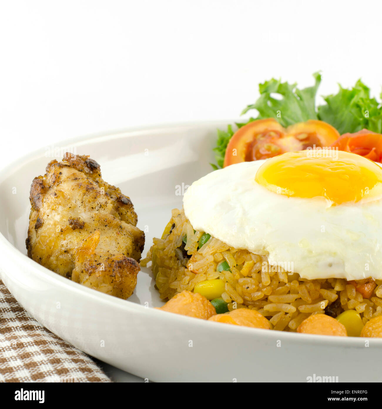 main food American fried rice isolated on white background Stock Photo ...