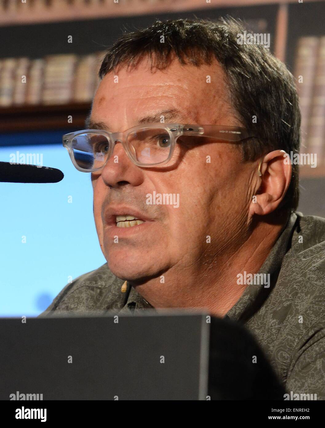 Lily Cole talks at the Web Summit while food critic Tom Parker Bowles ...