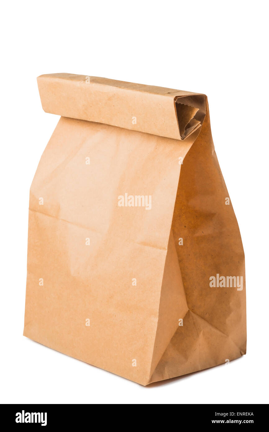 paper bag of brown color isolated Stock Photo - Alamy