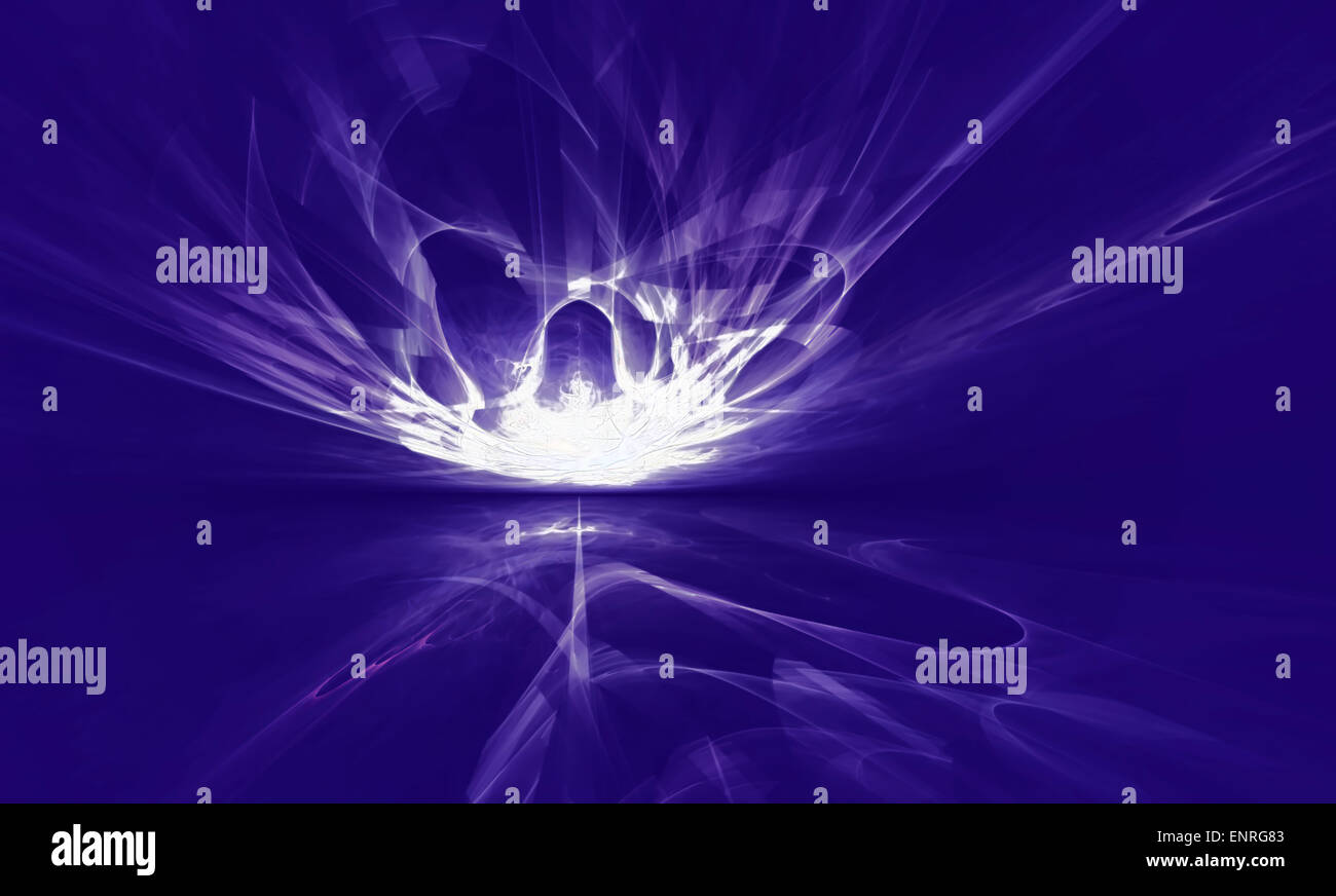 Mysterious alien form magnetic fields in the sky. Fractal art graphics ...