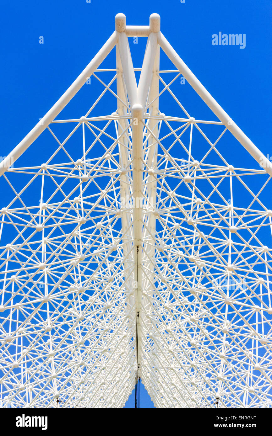 The white metal framework structure of the Kobe Maritime Museum. The ...