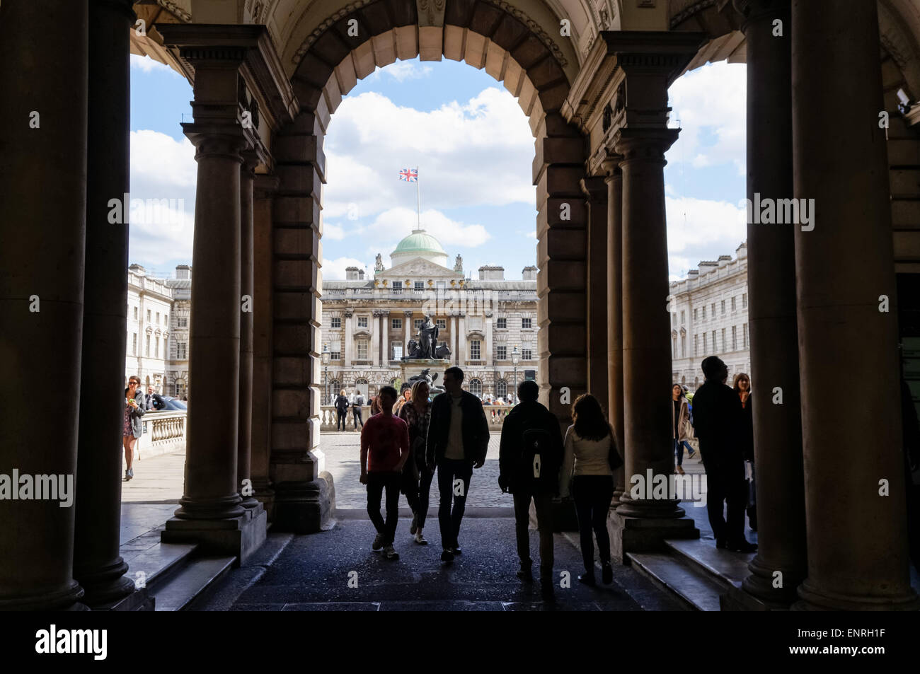 Arches at the entrance to the Somerset House, London England United ...
