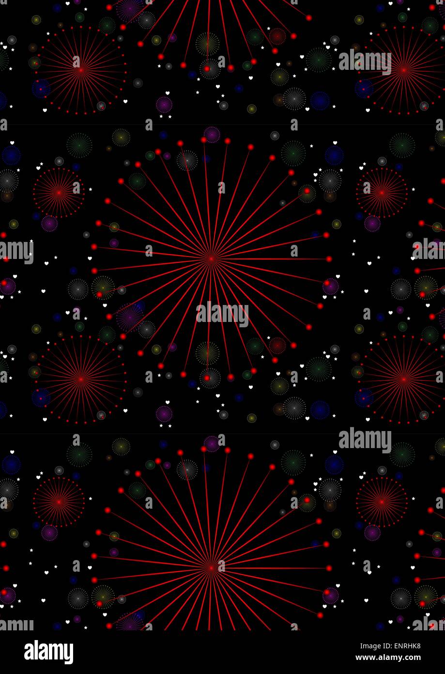 Delicate colored rays with balls on black background Stock Vector Image ...