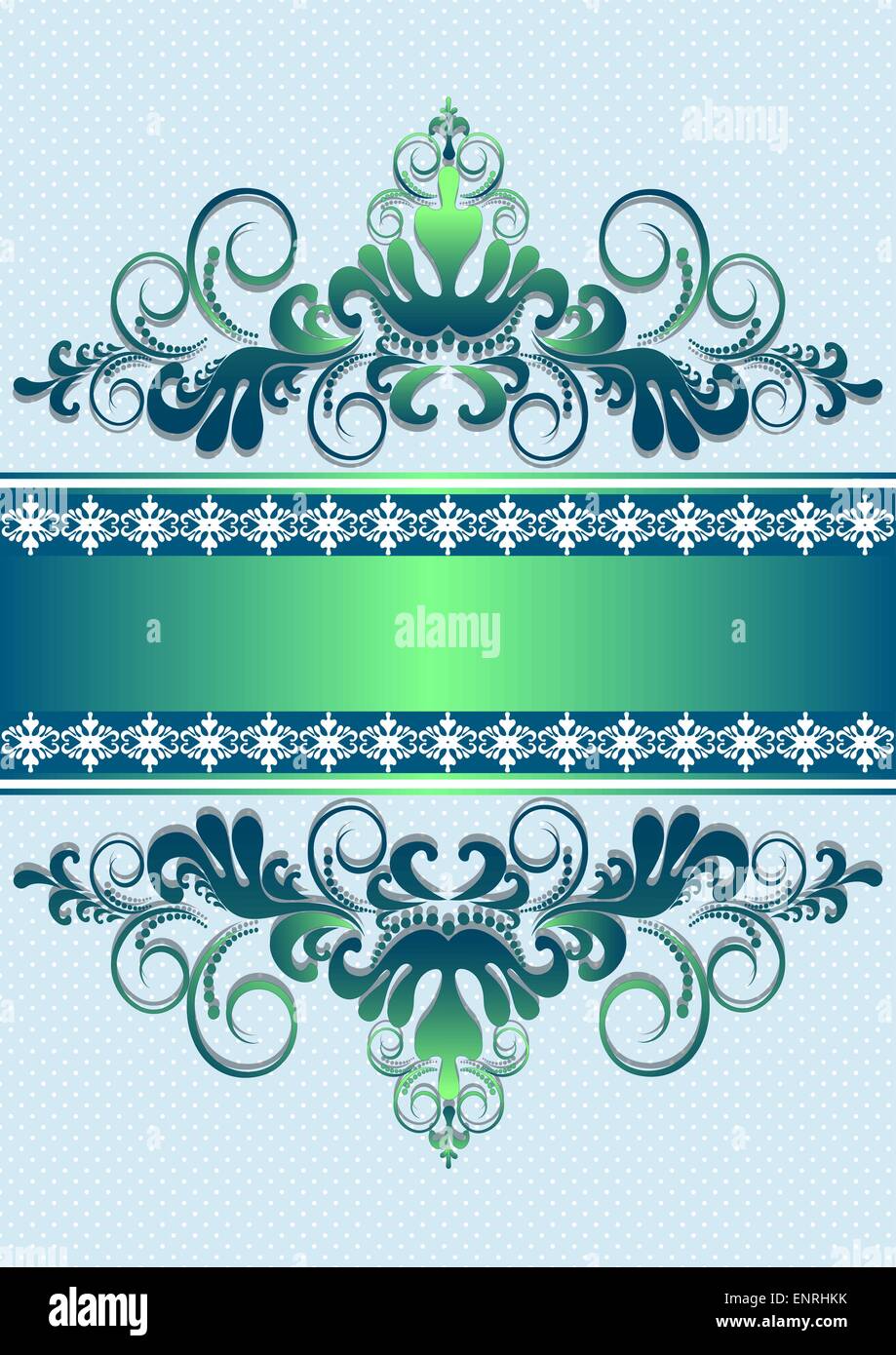 Satin green ornament with stripes and ribbon Stock Vector Image & Art ...