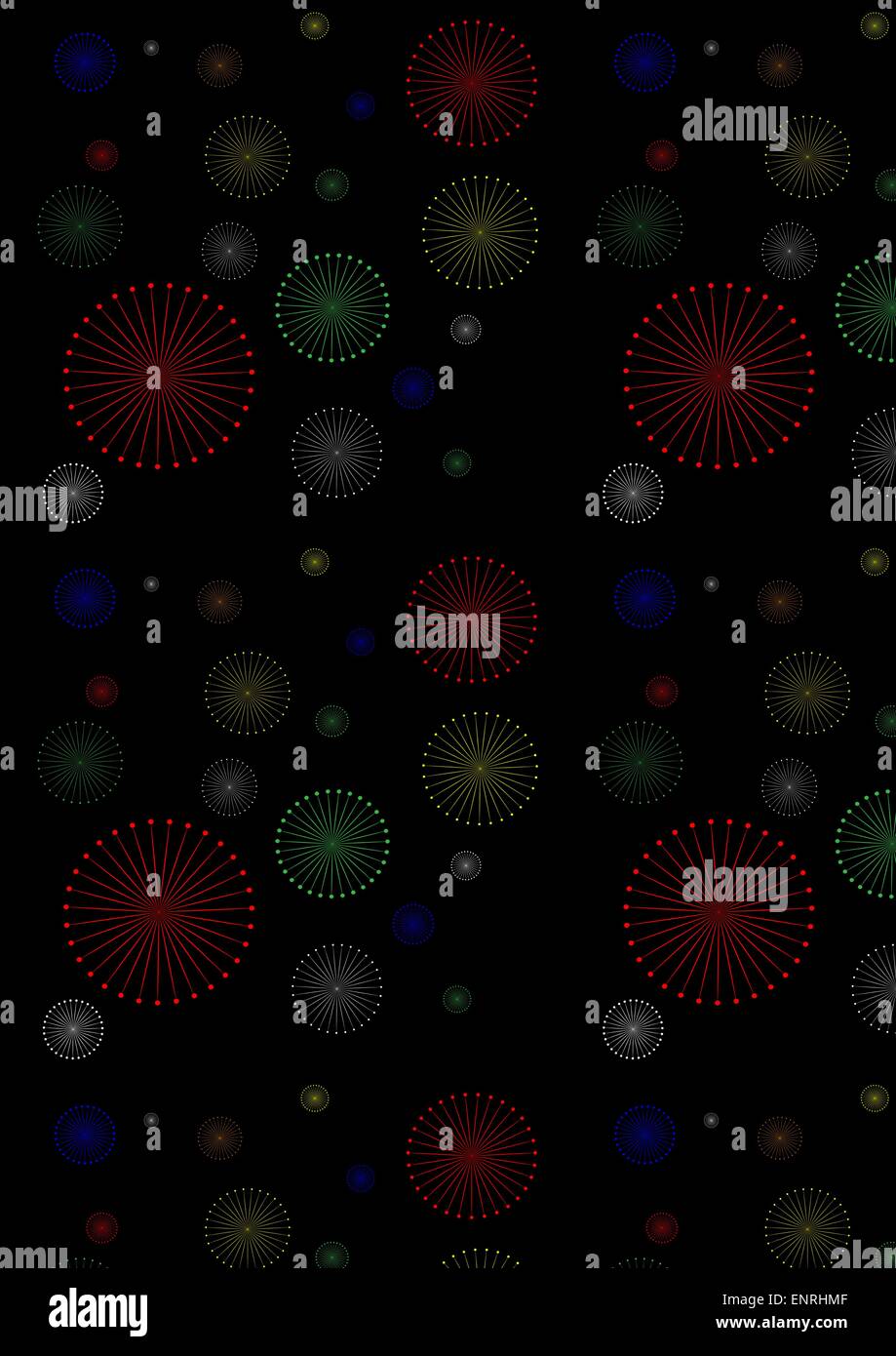 Delicate colored rays with balls on black background Stock Vector Image ...