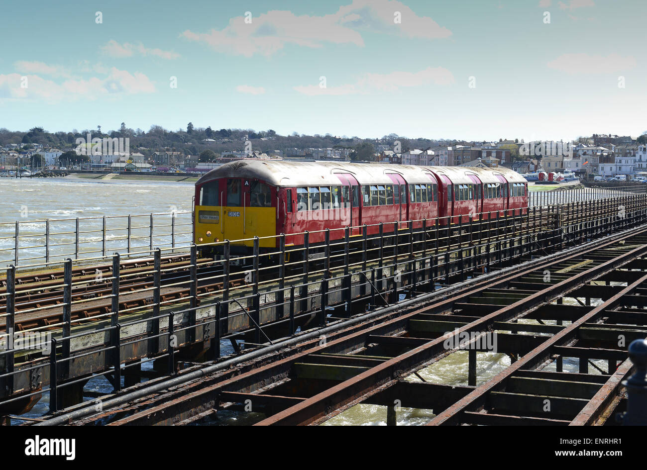 Ryde Pier railway train trains former London Underground tube train ...