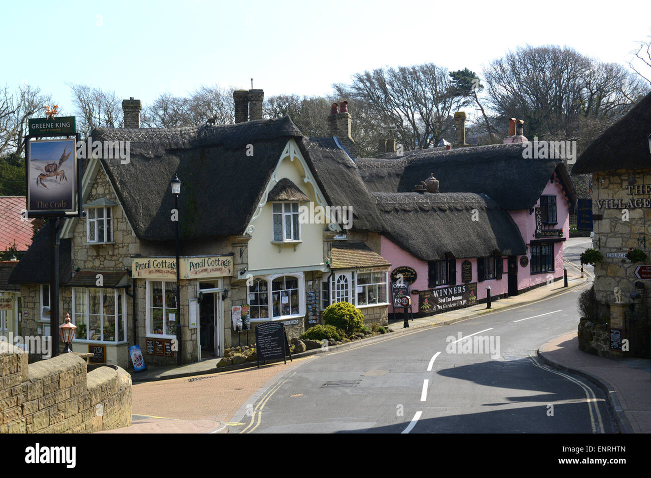Shanklin Isle of Wight old thatched tea rooms cottages cottage Stock ...