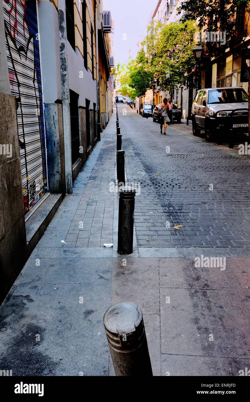 Line of pavement bollards hi-res stock photography and images - Alamy