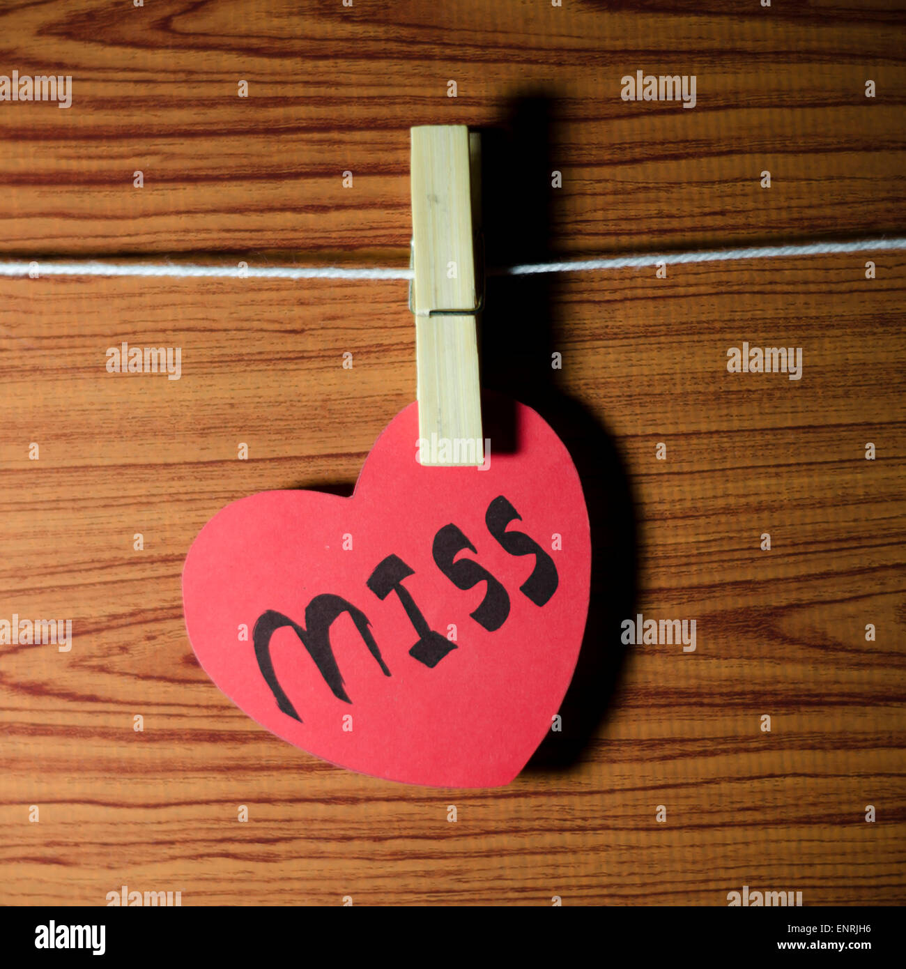 red heart word miss on wood vintage stlye background Stock Photo - Alamy
