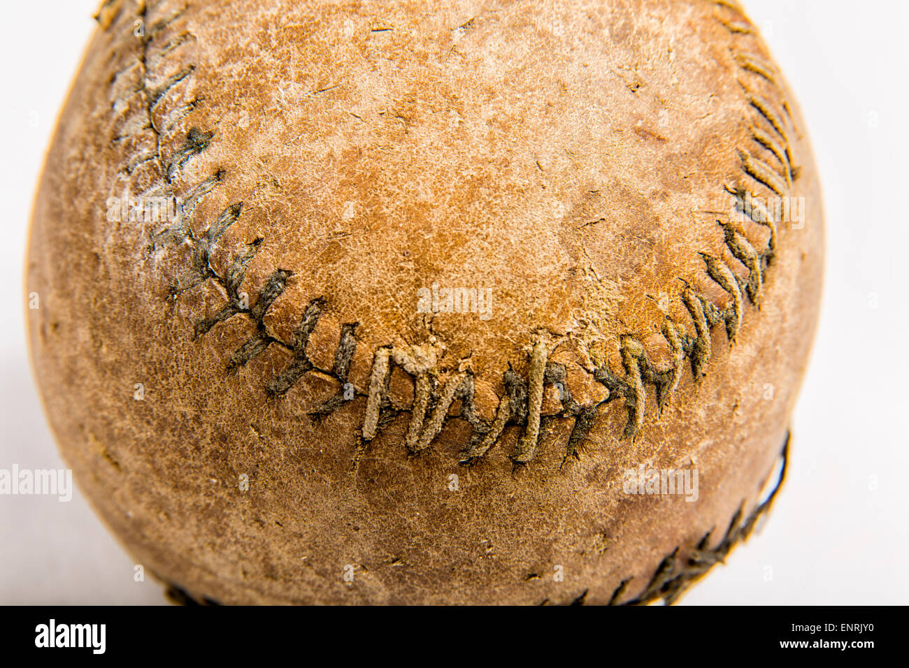 Old Baseball Close -up Stock Photo - Alamy