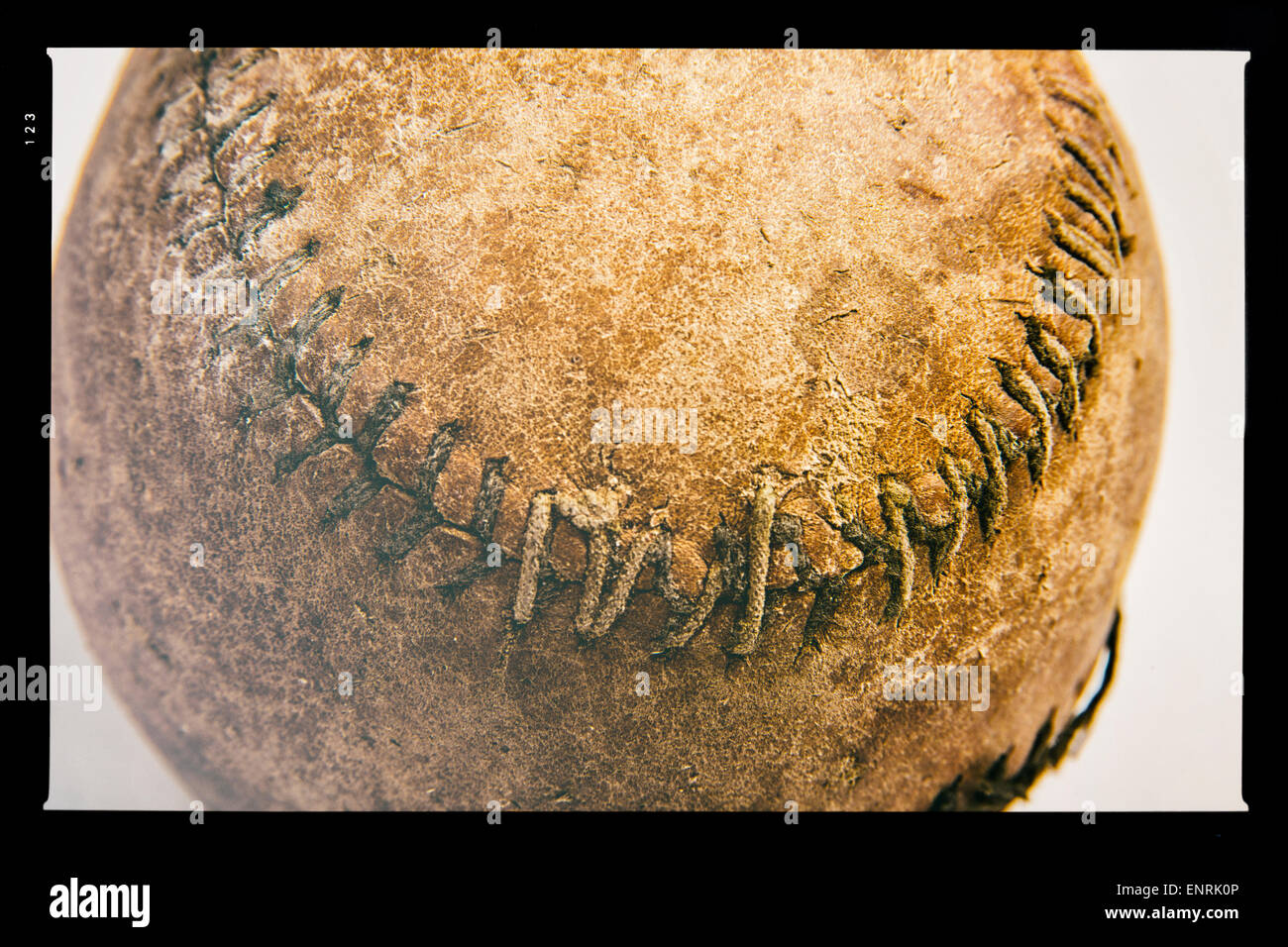 Old Baseball Close -up Stock Photo - Alamy