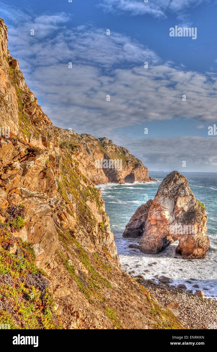 Rock cliffs by the sea (Portugal Stock Photo - Alamy