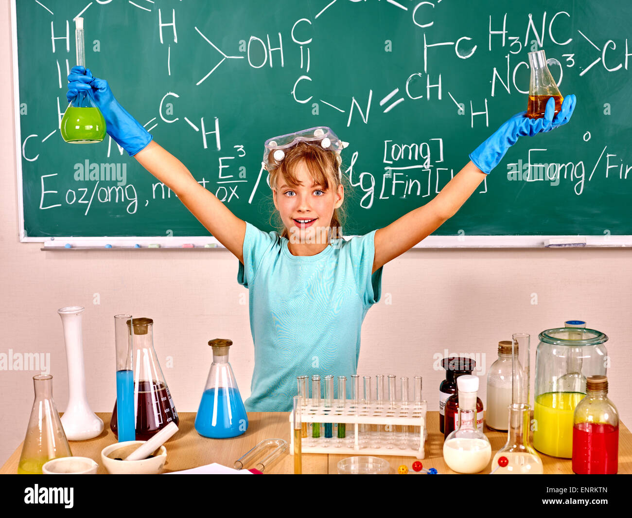 Child in chemistry class Stock Photo - Alamy