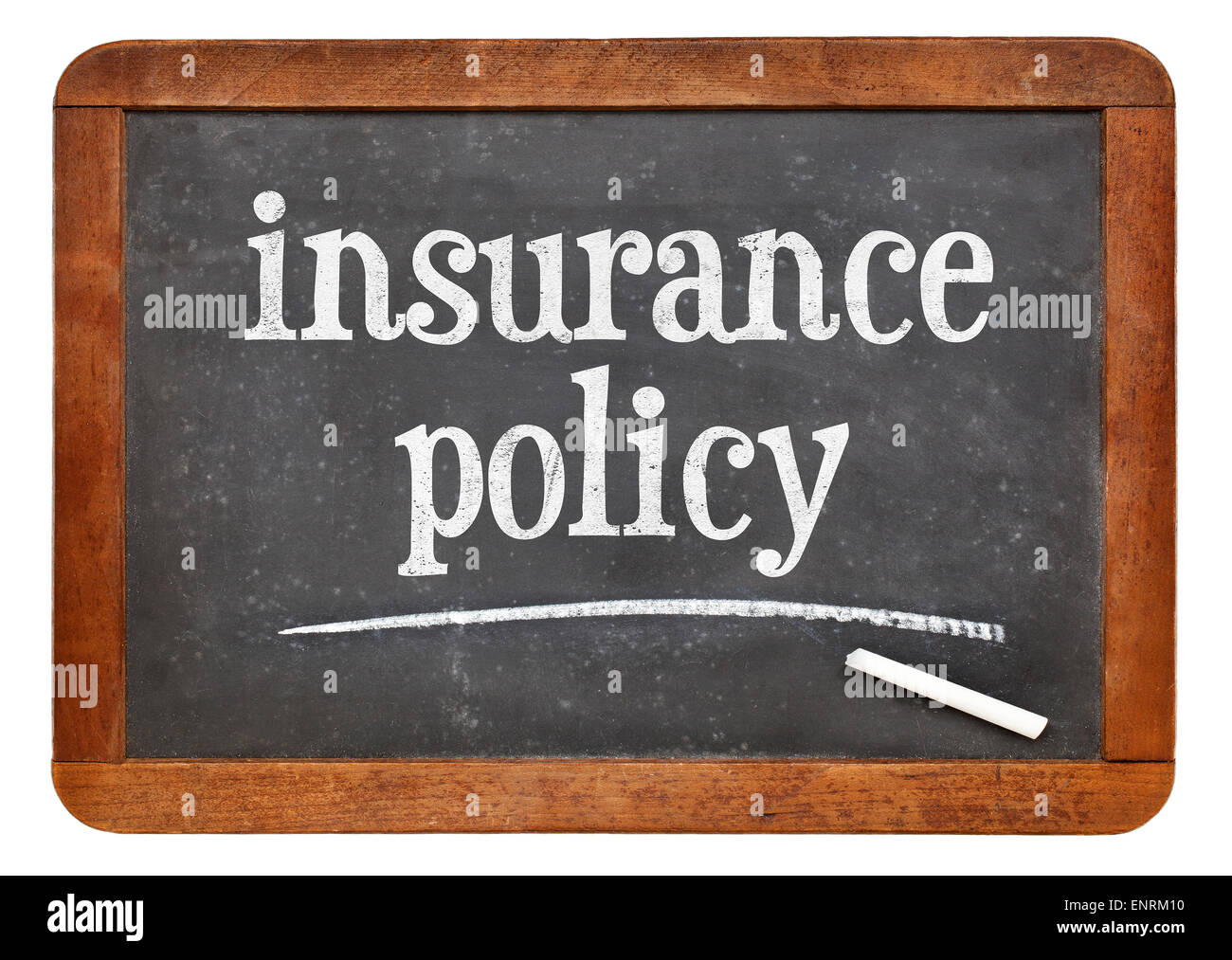 insurance policy text on a vintage slate blackboard Stock Photo - Alamy