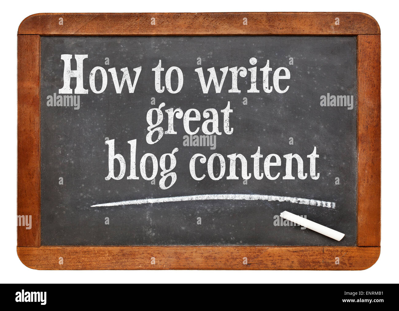 How to write great blog content - tutorial headline on a vintage slate ...