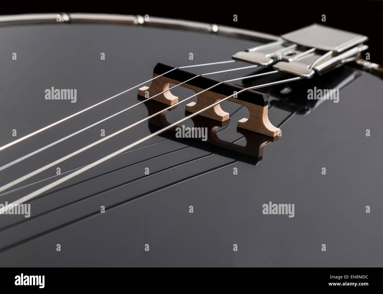 Black Banjo isolated on black background, deatil Stock Photo - Alamy