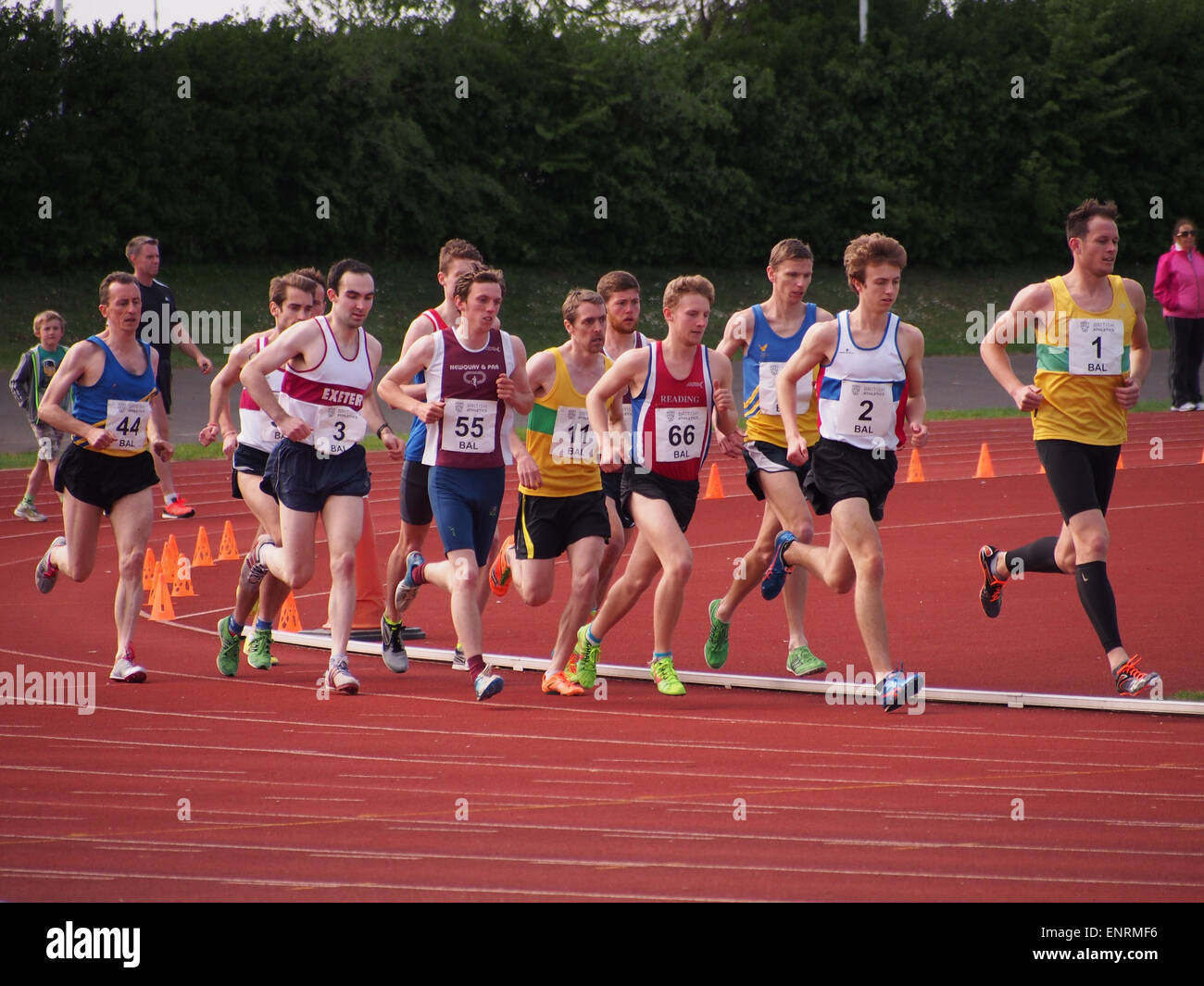 Athletes taking part in a 800m race at Portsmouth During a British ...