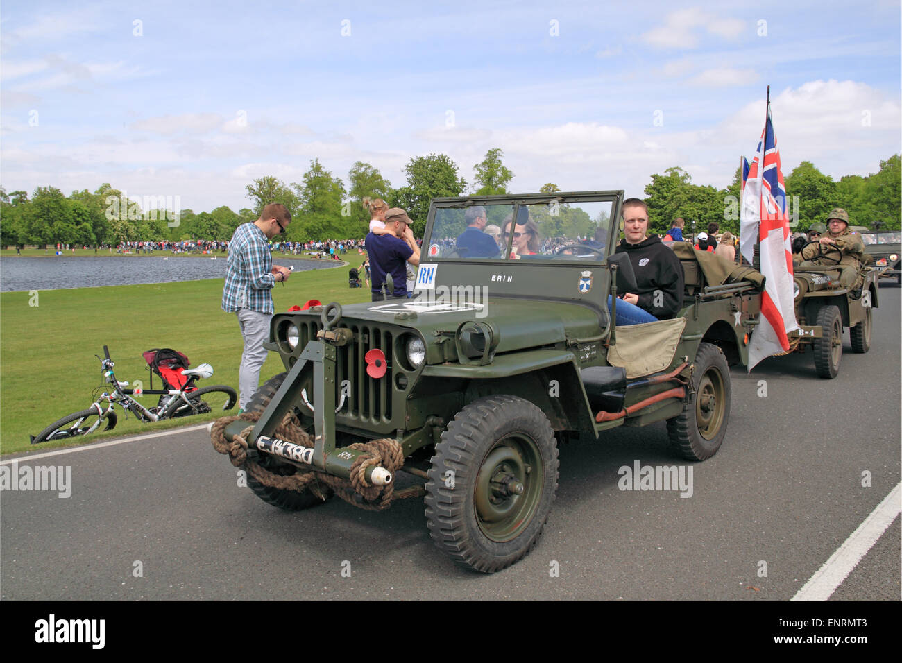 Royal Navy Ford GPW Jeep (1946). Chestnut Sunday, 10th May 2015. Bushy ...