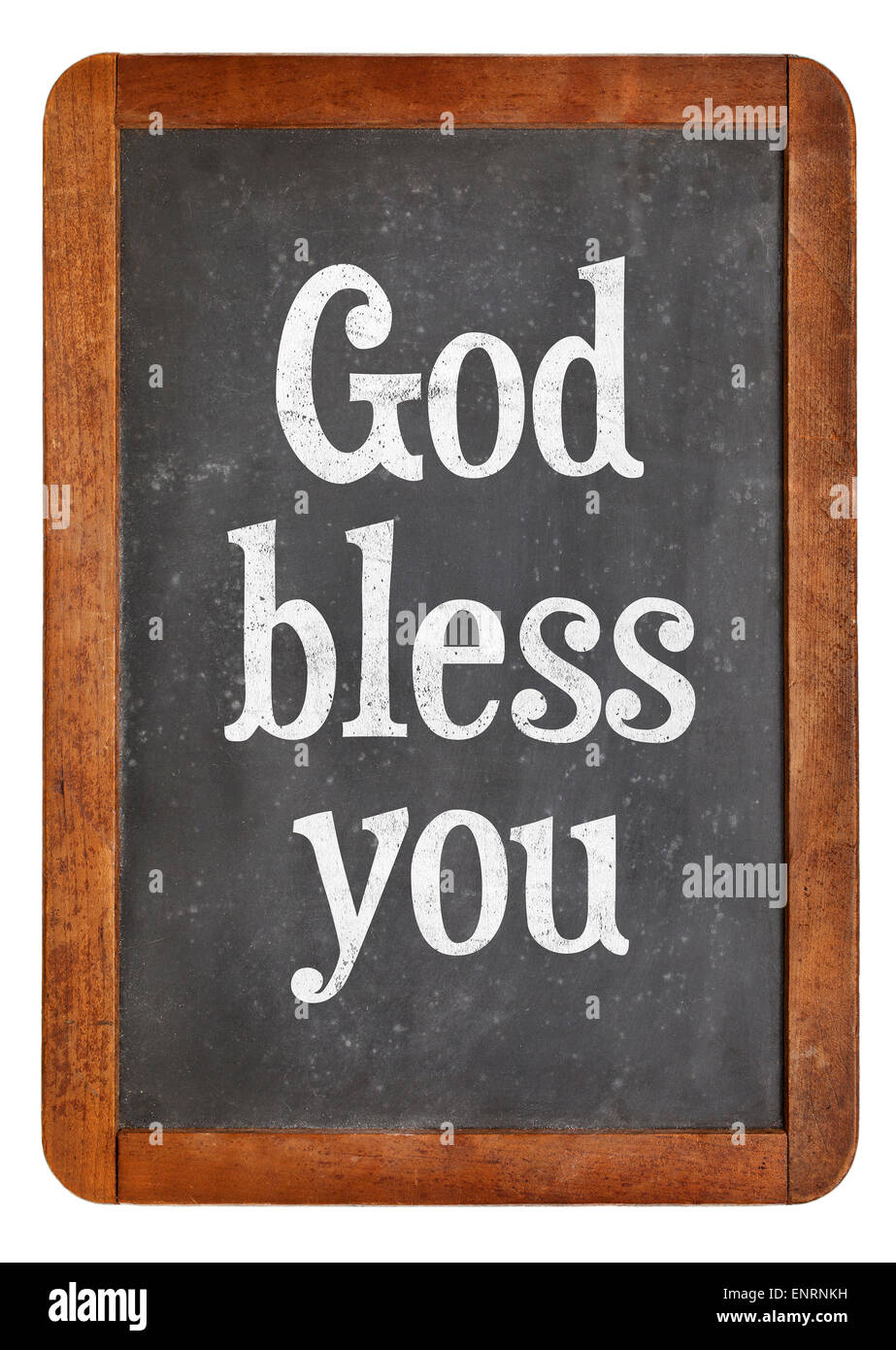 God bless you - text on a vintage slate blackboard Stock Photo - Alamy