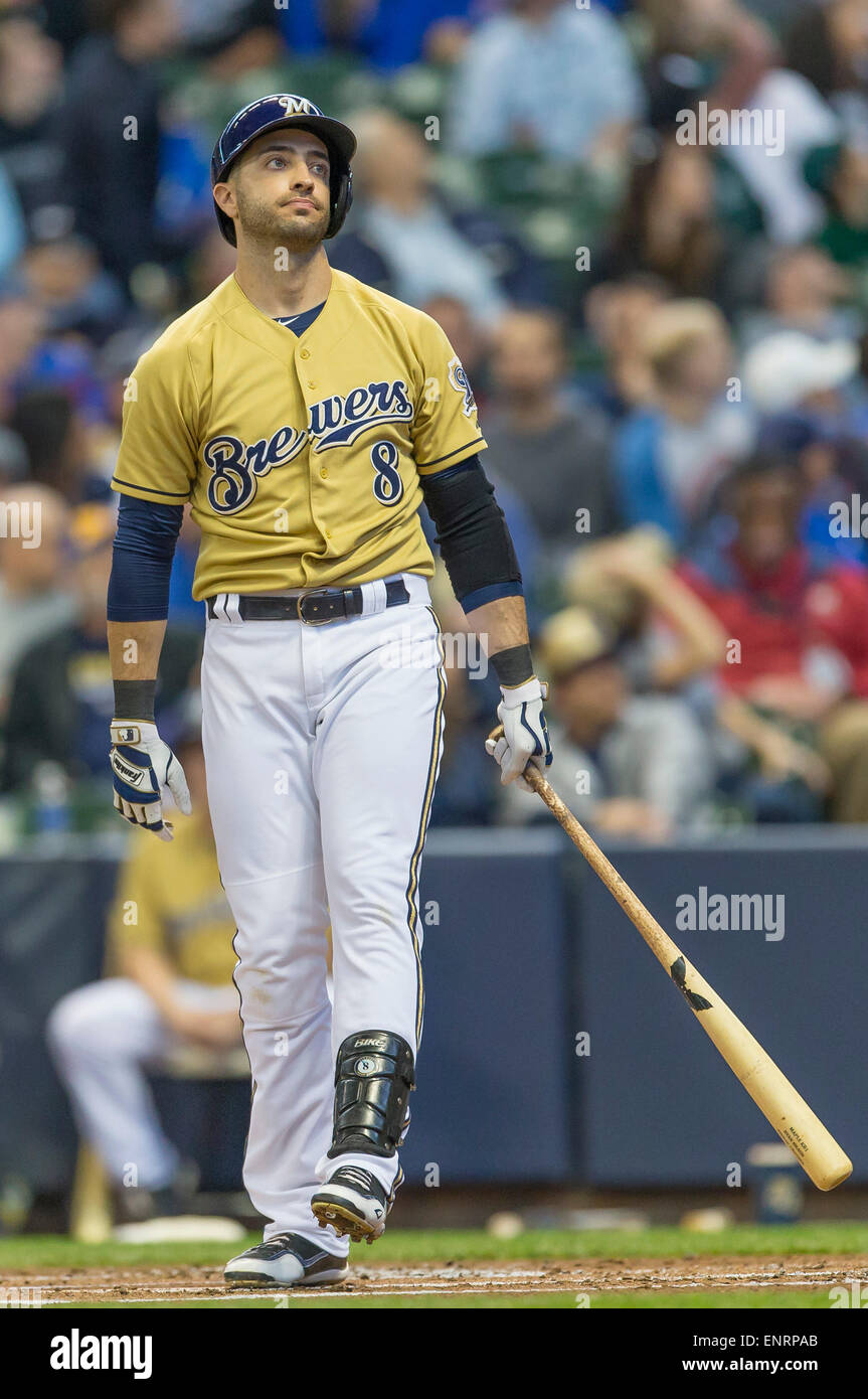 Milwaukee, WI, USA. 9th May, 2015. Milwaukee Brewers right fielder Ryan ...