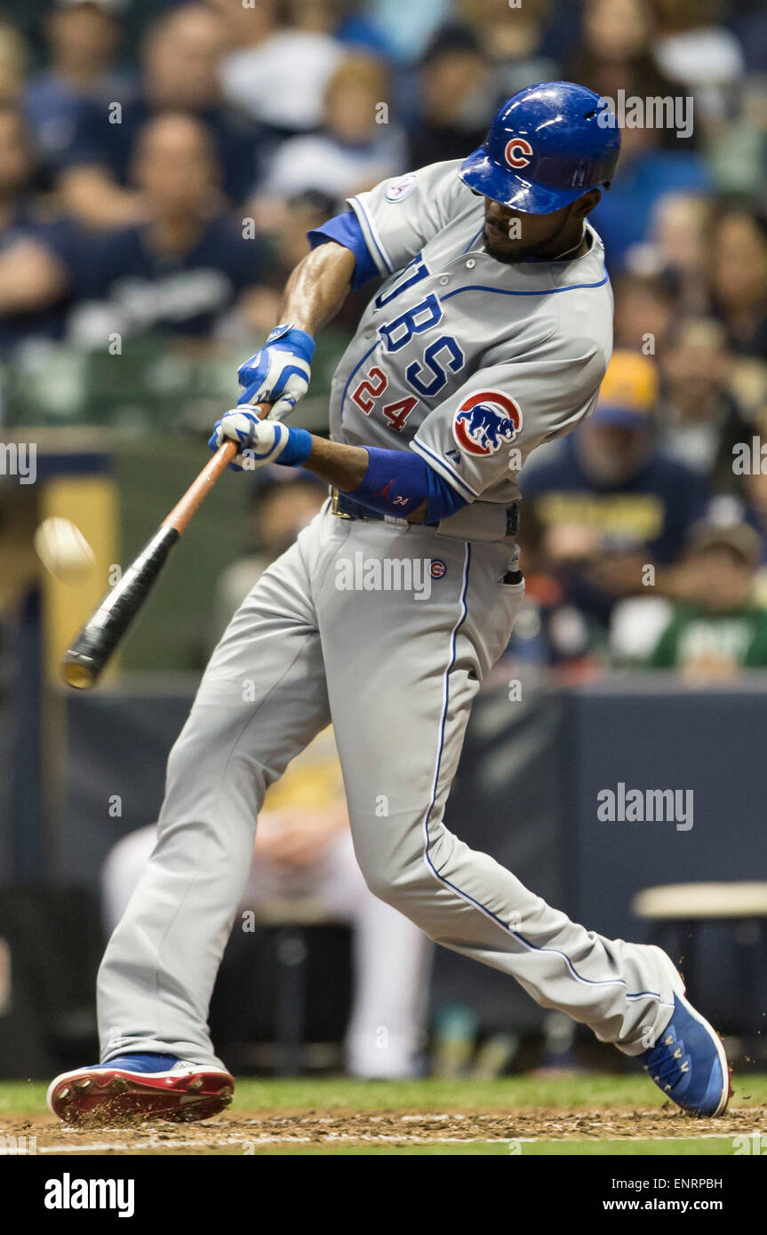 Milwaukee, WI, USA. 9th May, 2015. Chicago Cubs center fielder Dexter ...