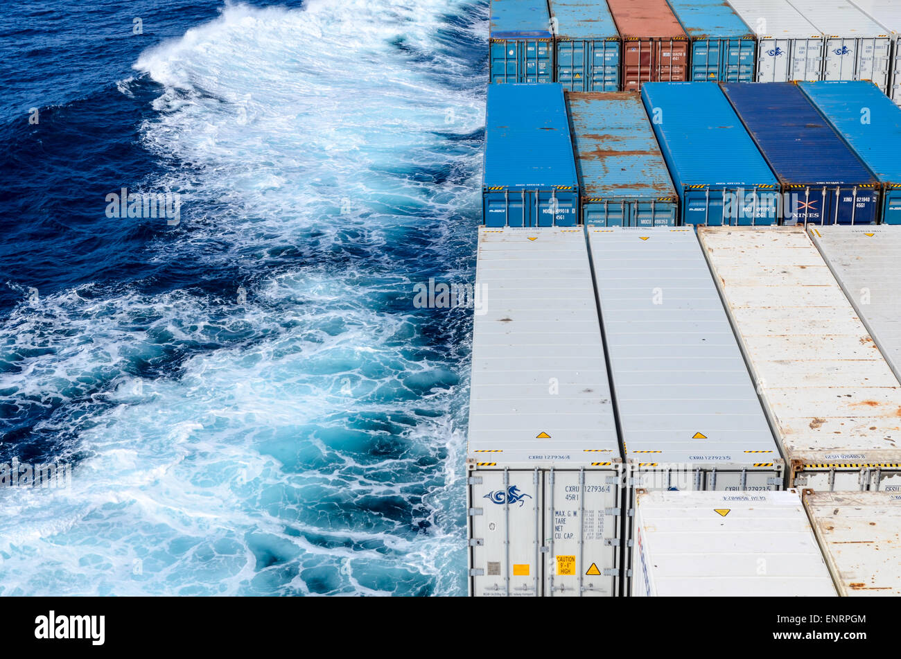 Cargo containers in sea hi-res stock photography and images - Alamy