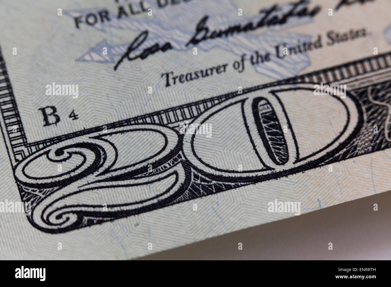 Closeup of US $20 banknote - USA Stock Photo - Alamy