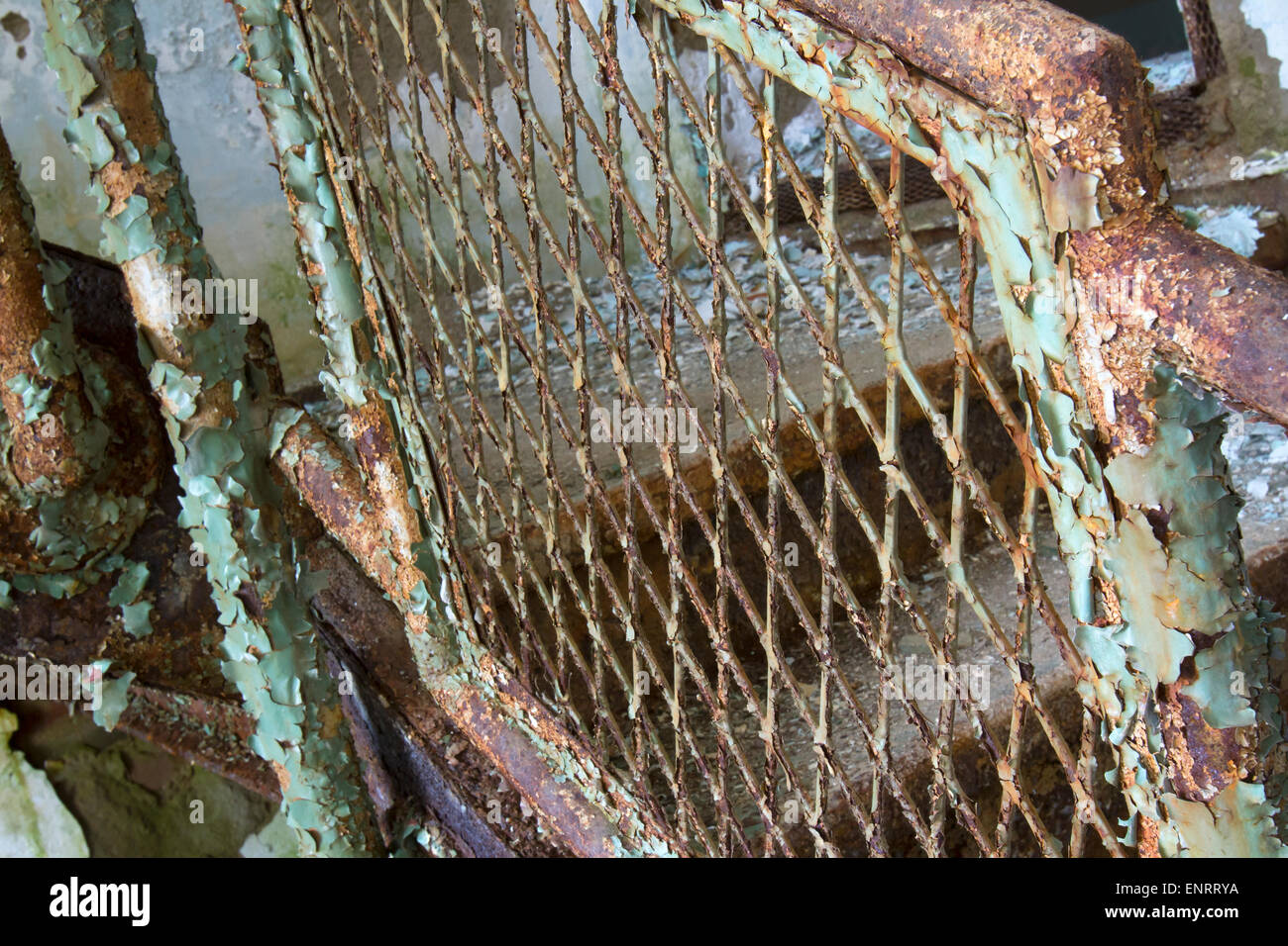Rusting metal on staircase in building in decline Stock Photo - Alamy