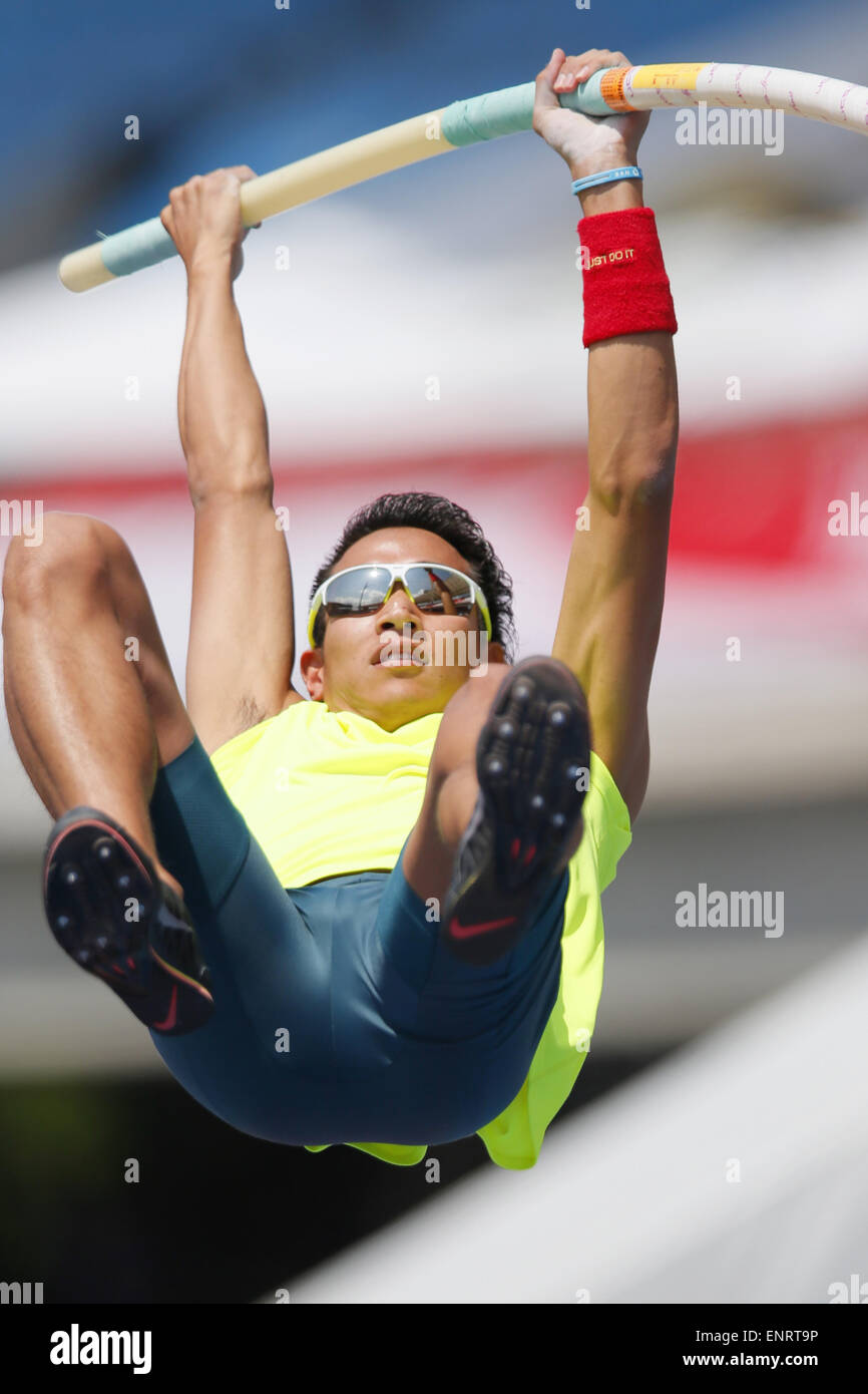 Kawasaki, Men's Pole Vault final at Todoroki Stadium, Kanagawa, Japan ...