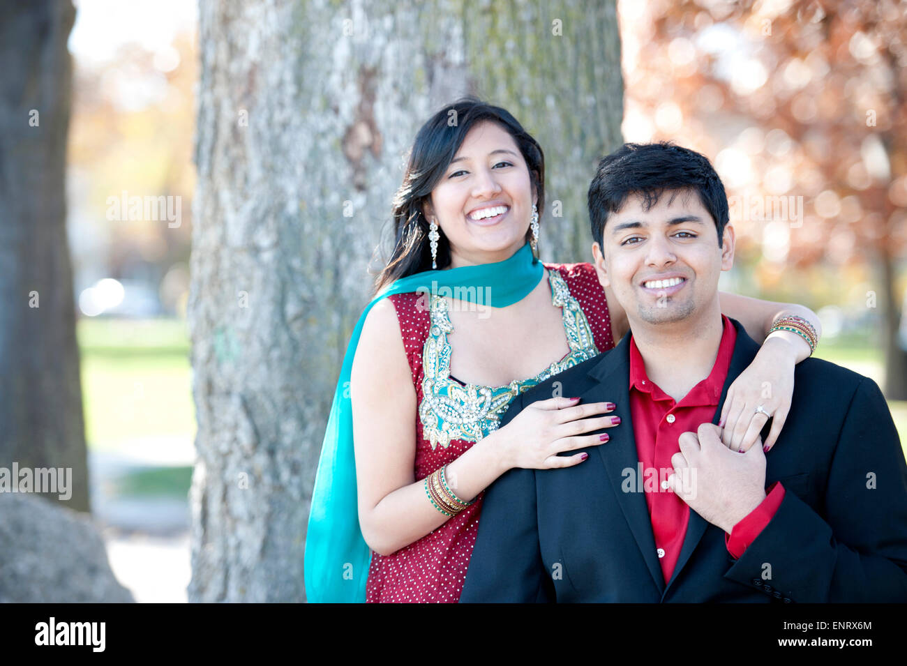 Young Happy Indian Couple Stock Photo - Alamy