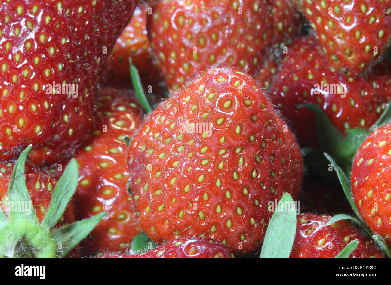 temptations: background of red ripe strawberries from greengrocers ...