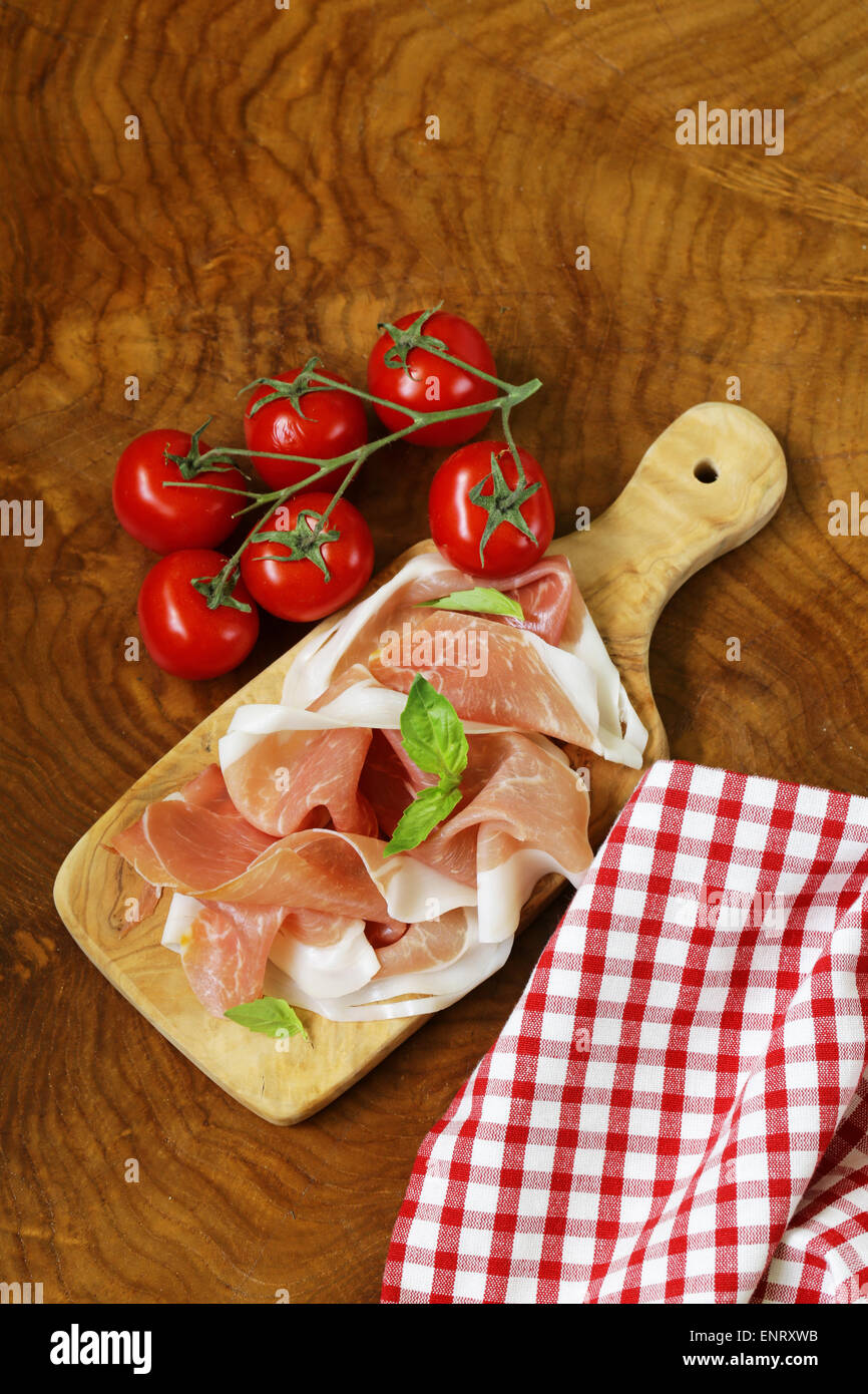 traditional Italian meat appetizer parma ham (jamon Stock Photo - Alamy