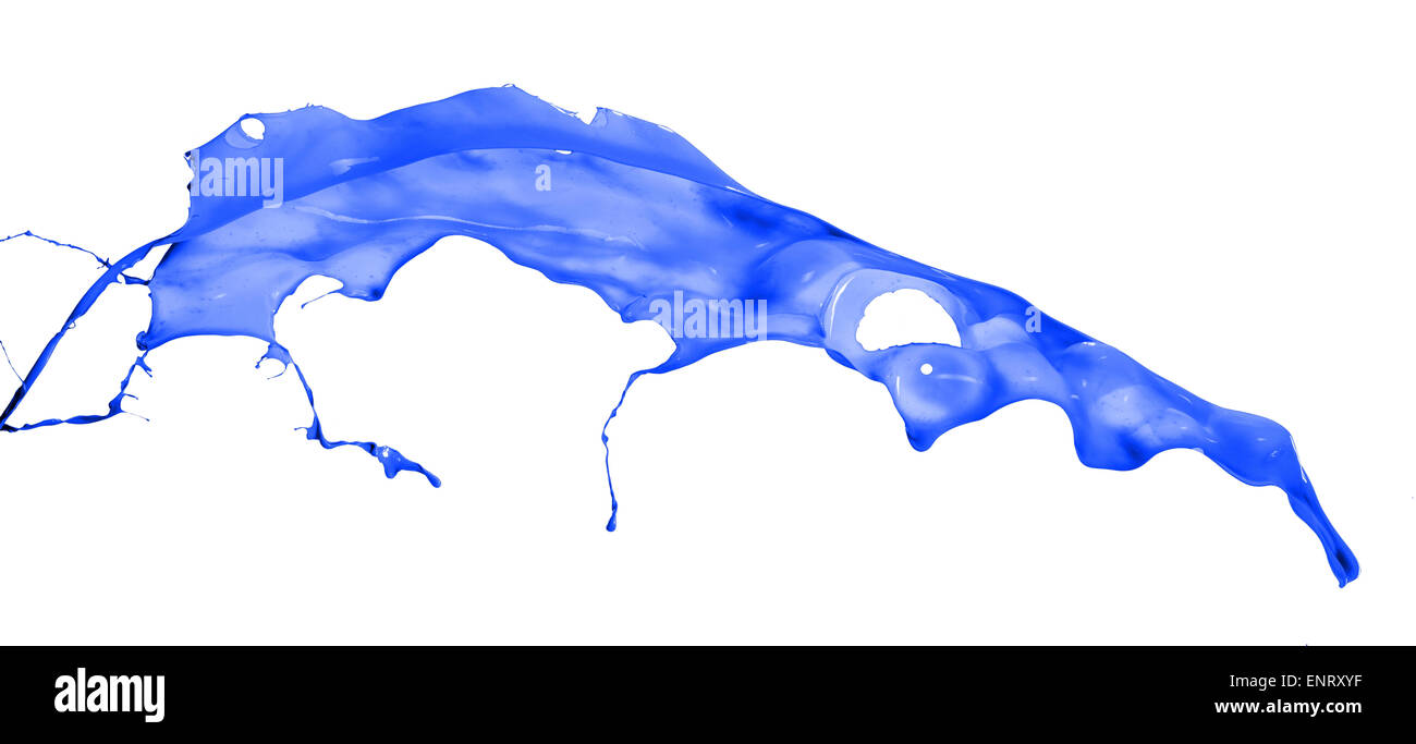Blue splash isolated on white background Stock Photo - Alamy