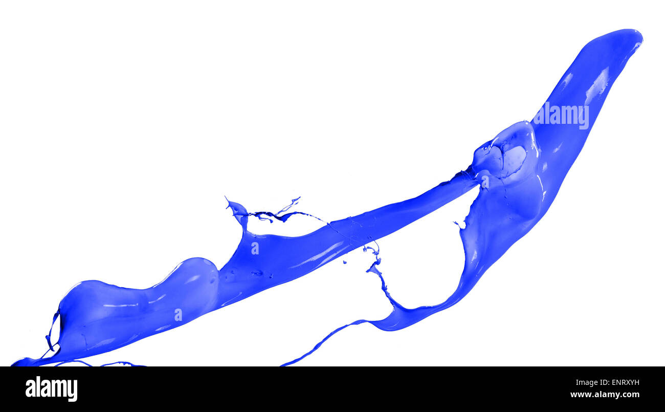 Blue splash isolated on white background Stock Photo - Alamy