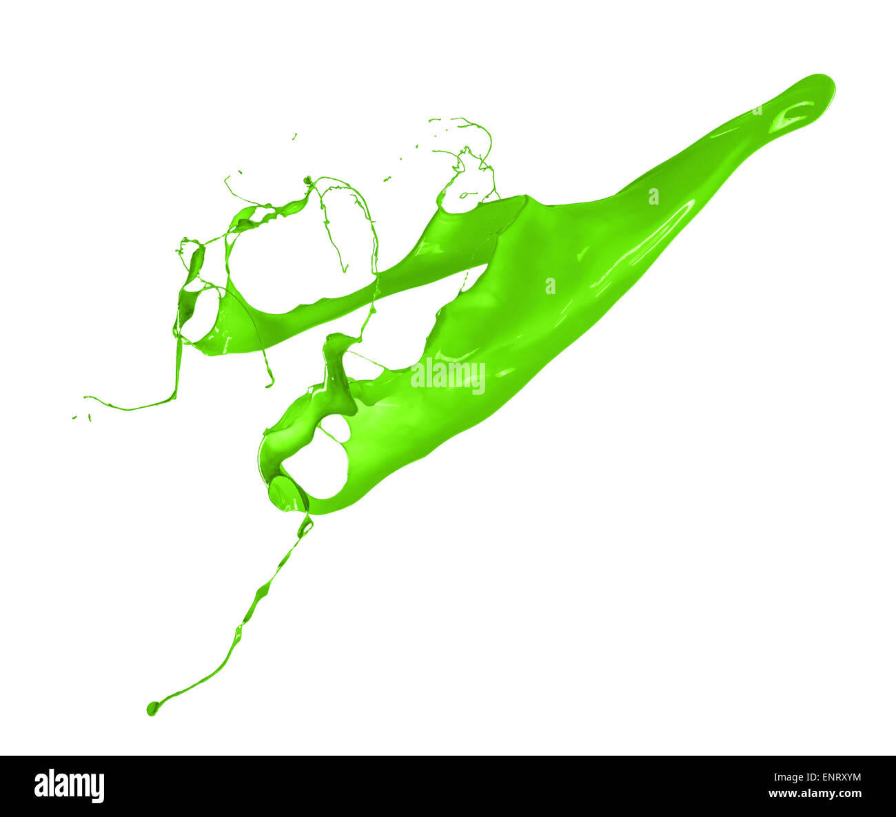 Isolated shot of green paint splash on white background Stock Photo - Alamy