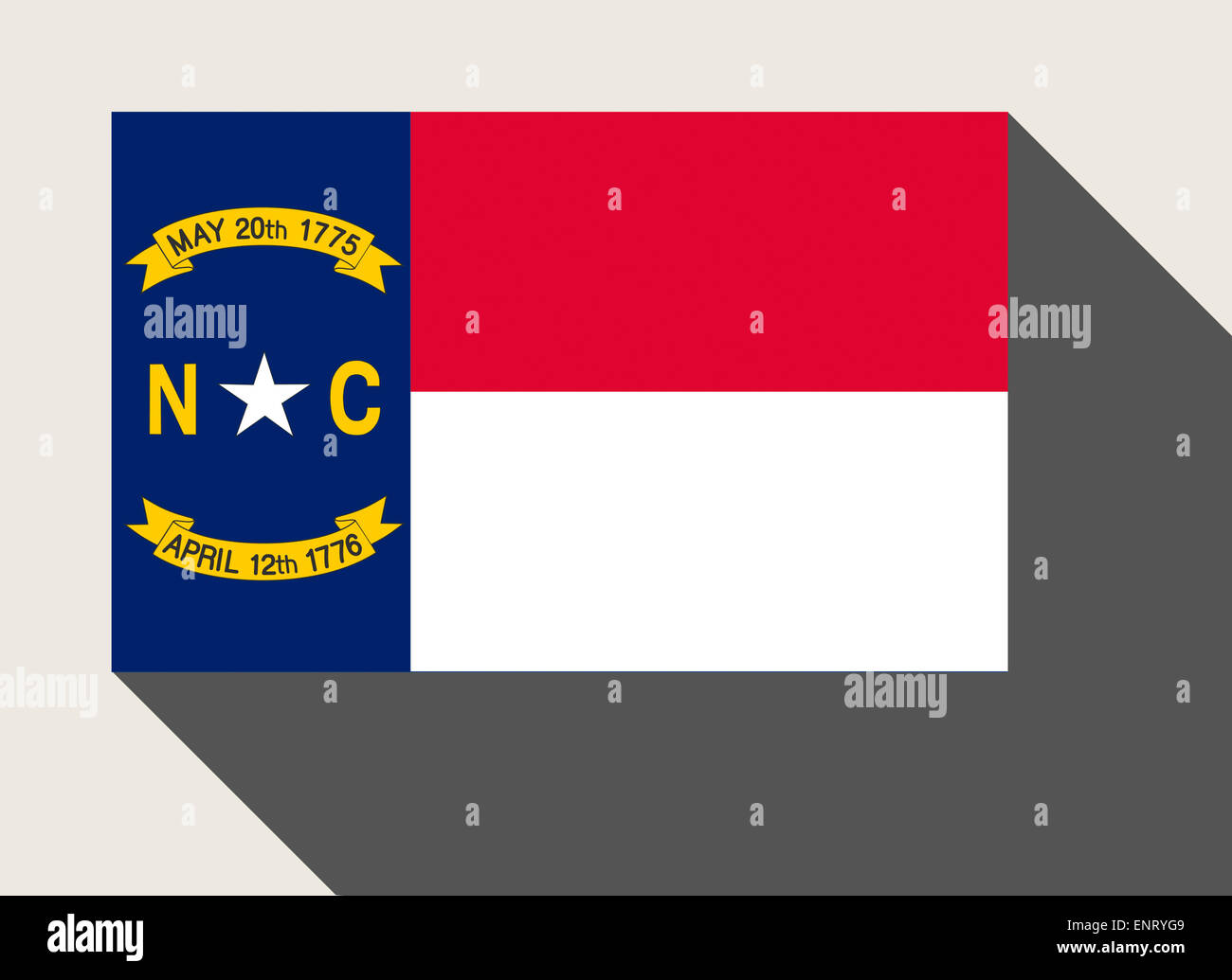 American State of North Carolina flag in flat web design style Stock ...