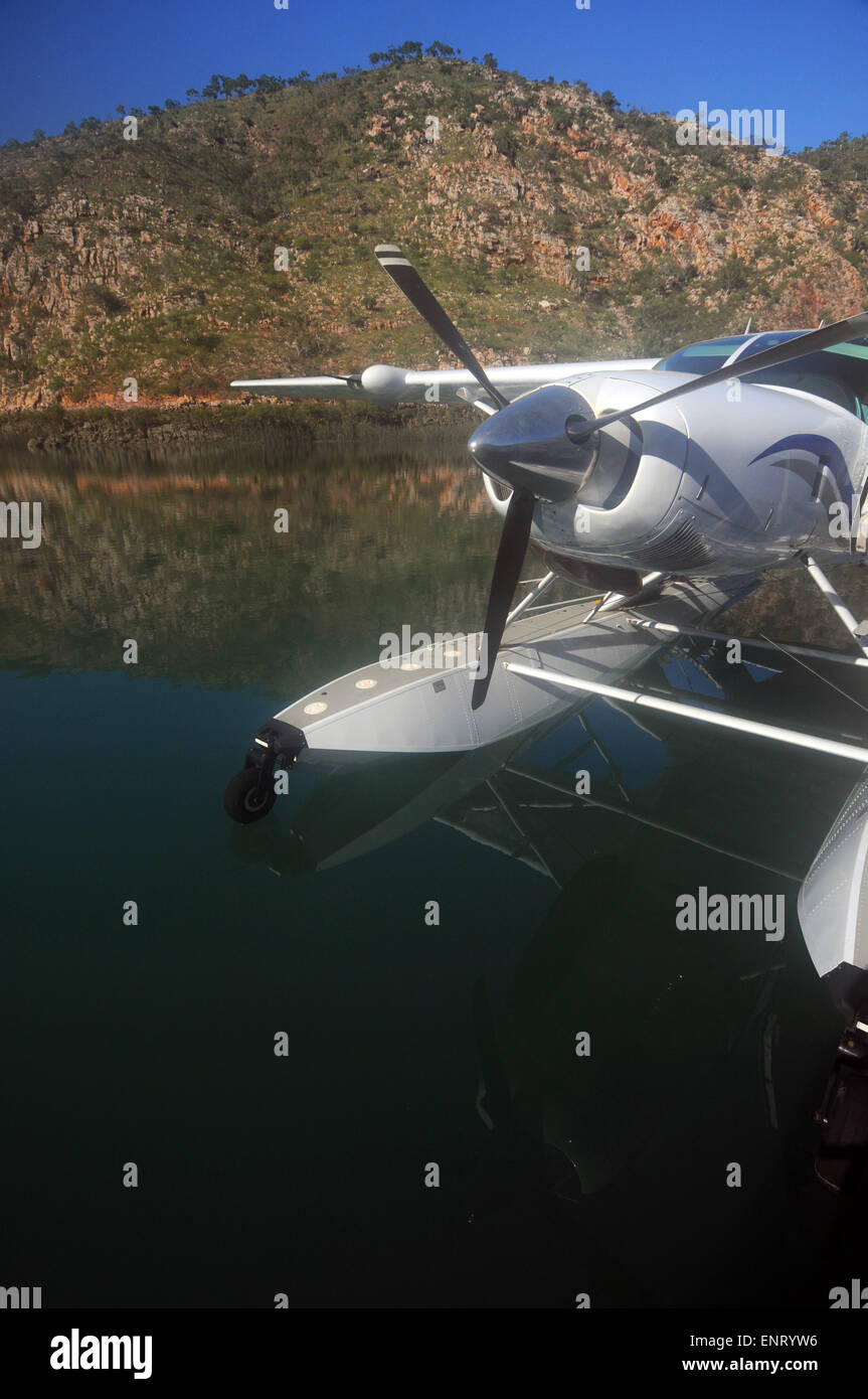 Seaplane in Cyclone Creek, near Horizontal Falls, Buccaneer Archipelago ...