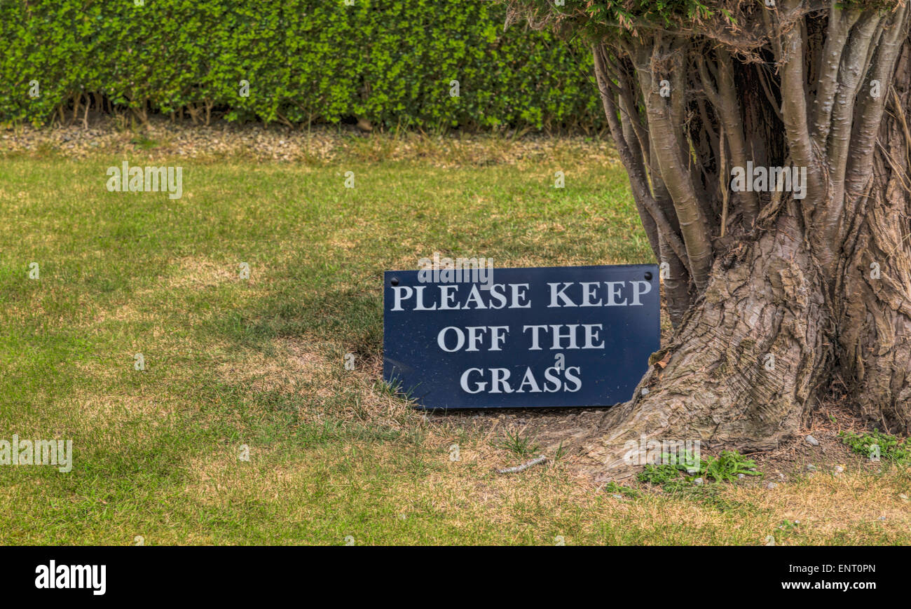 Please keep off the grass- Notice in the grounds at Blenheim Palace ...