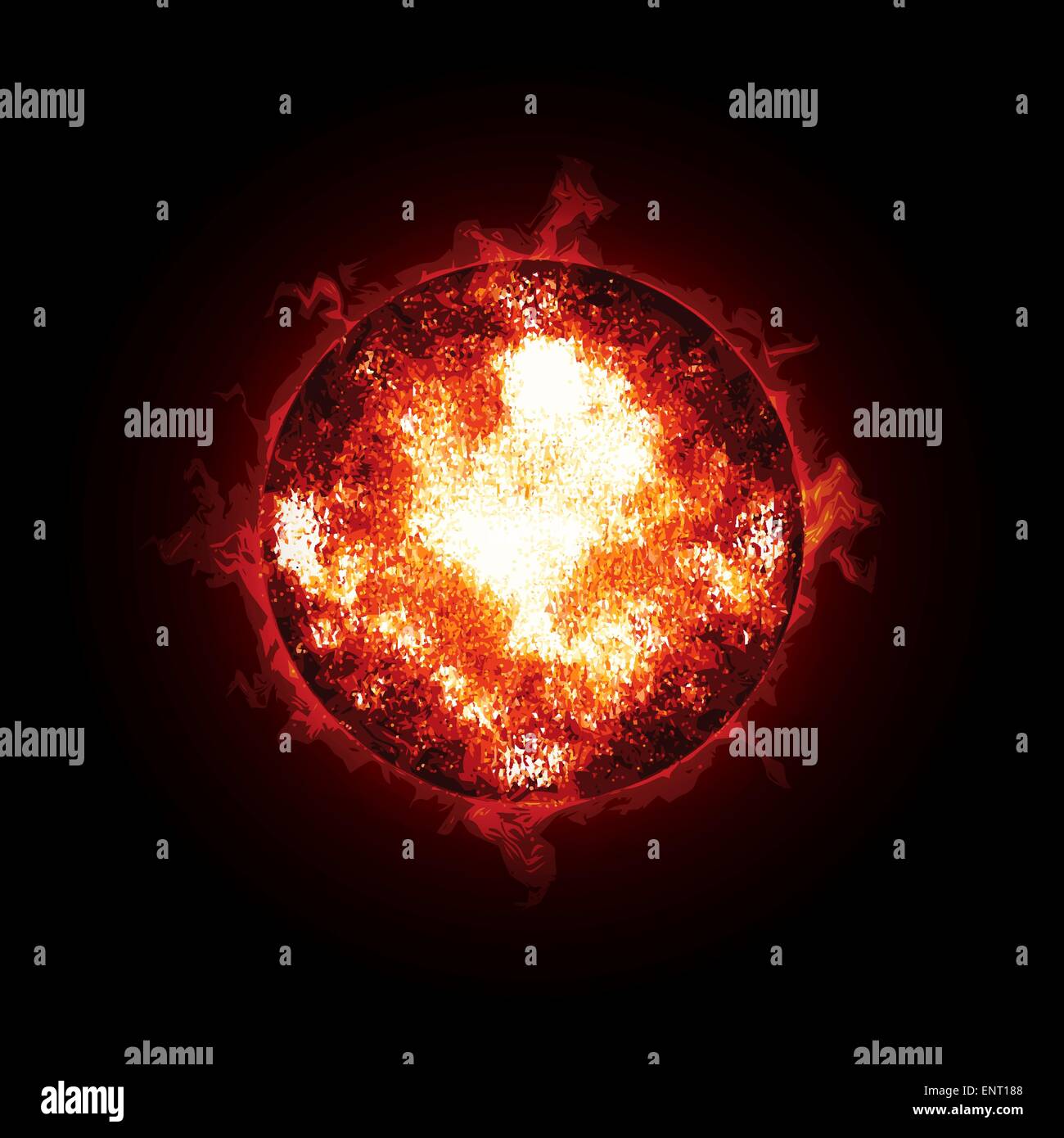 Fire Ball Planet. Illustration on black background Stock Vector Image ...