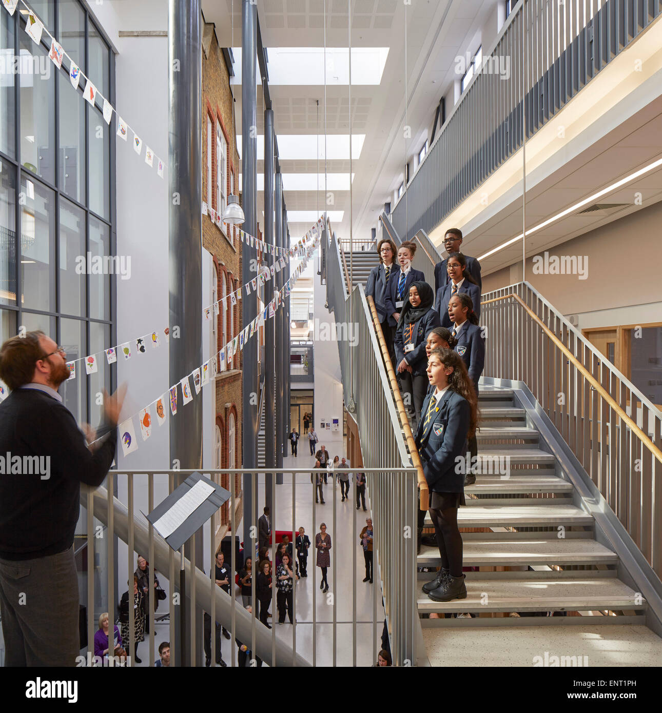 Choir performance during opening day. Regent High School, London ...